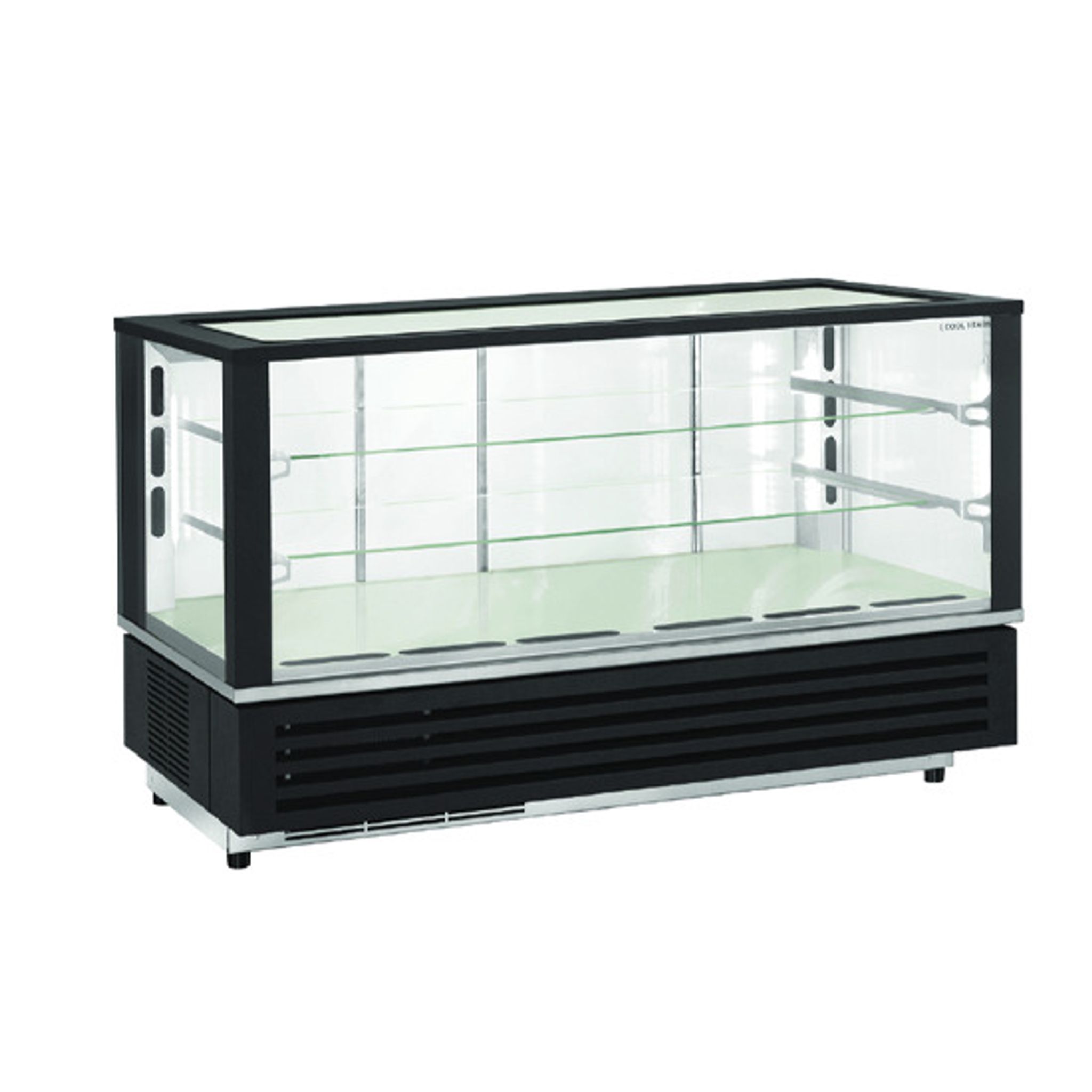 Refrigerated Counter Display With 2 Glass Shelves and Sliding Doors, -1 ...